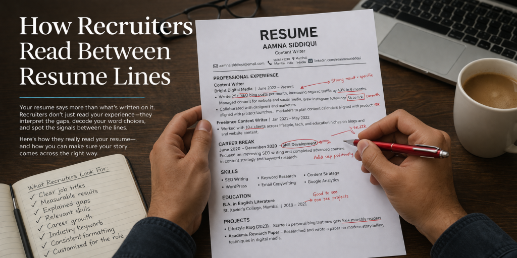 How Recruiters Read Between Resume Lines - Insights | Best Job Tool